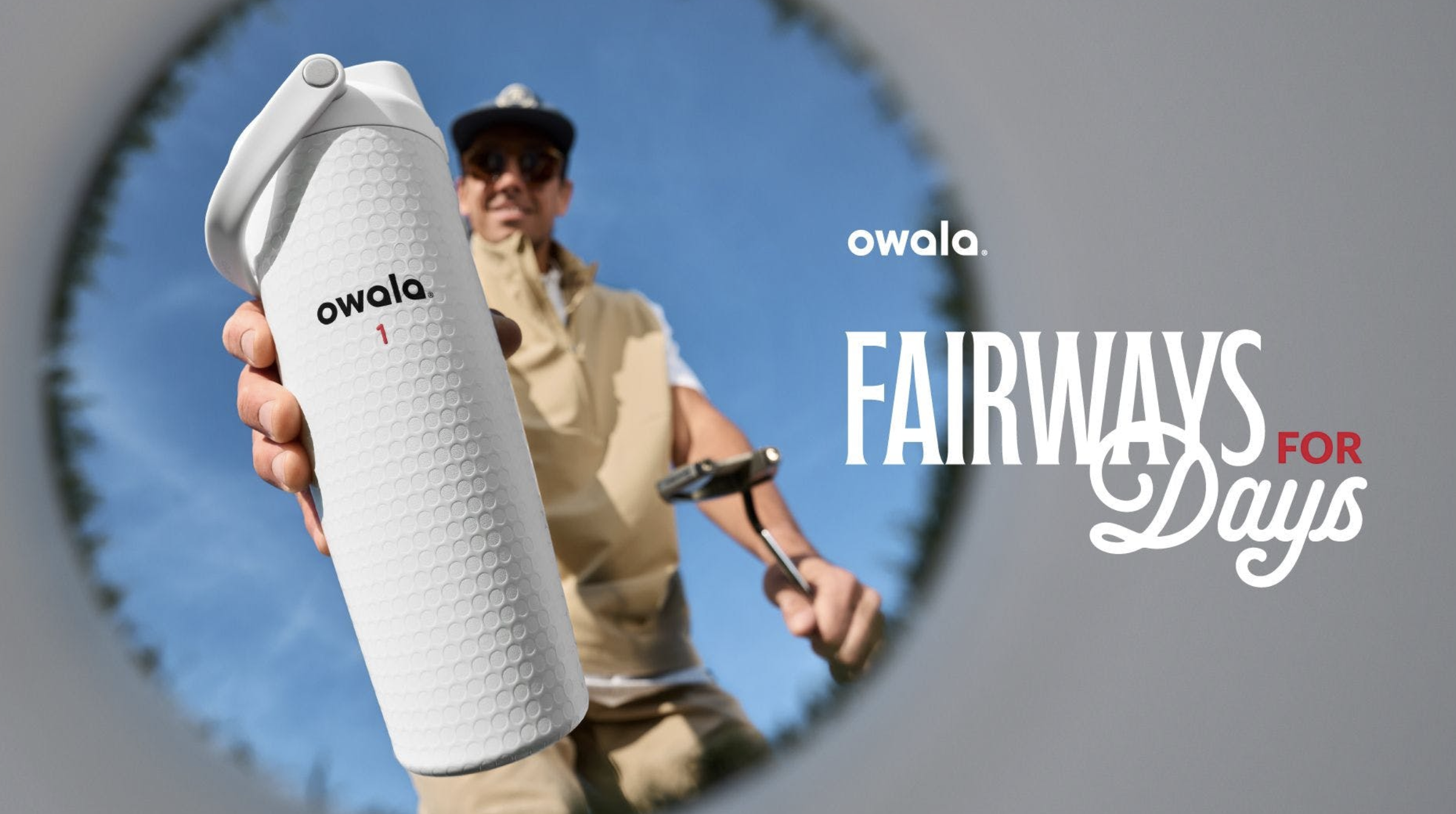 This Owala Golf Water Bottle Has a Real Dimpled Golf Ball Texture