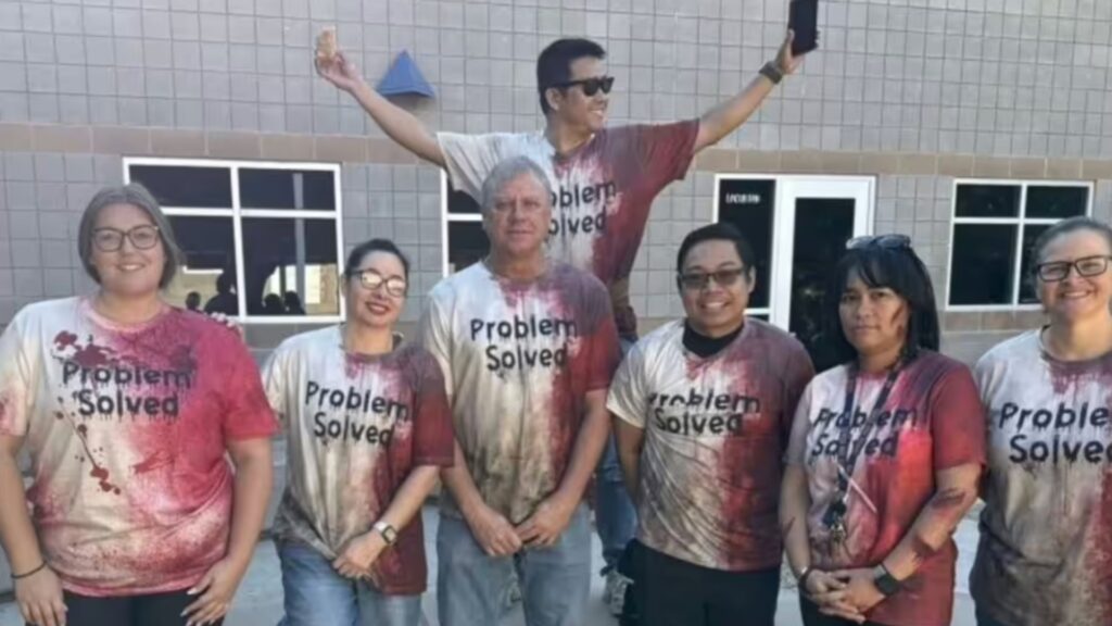 Math Teacher's Bloody 'Problem Solved' Shirts Cause Big Problem