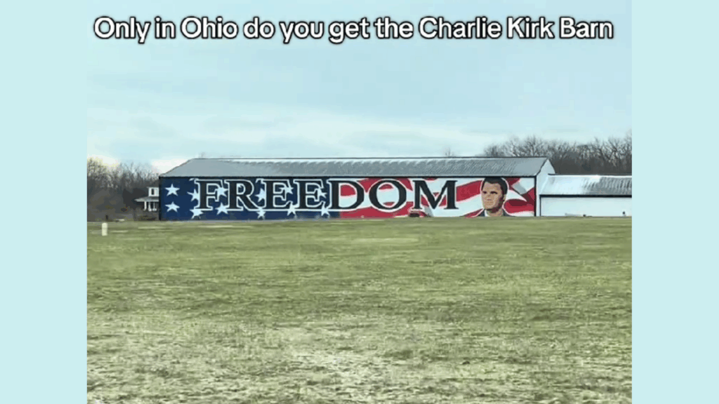 Charlie Kirk Barn in Ohio Is a Jump Scare Landmark